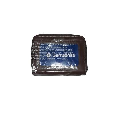 Samsonite leather card holder wallet brown zip closure new sealed | eBay