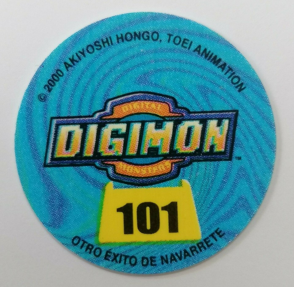 TAZO DIGIMON #101 Metalgarurumon 2000 PERU South America Toei Animation ...