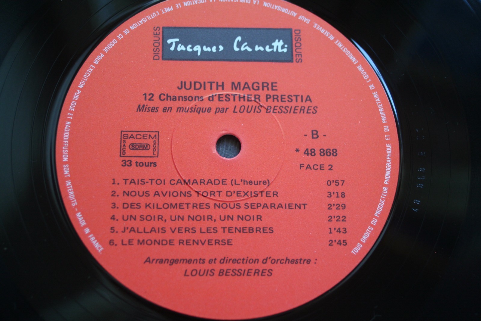 JUDITH MAGRE ESTHER PRESTIA / LOUIS BESSIERES RARE 33T LP CANETTI 48. ...