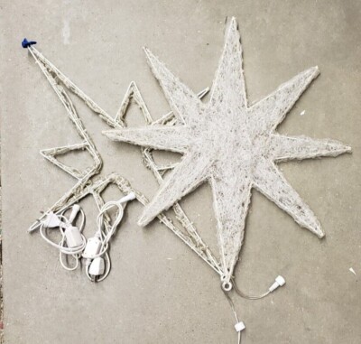 Custom Made White LED Stars Mega Tree Toppers X2 | ~27" and 25" Tall ...