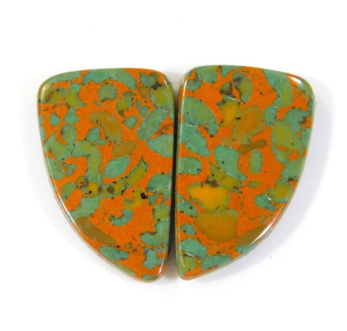 32.CT NATURAL MULTI FRUIT JASPER MATCHED PAIR Fancy CABOCHON GEMSTONE ...