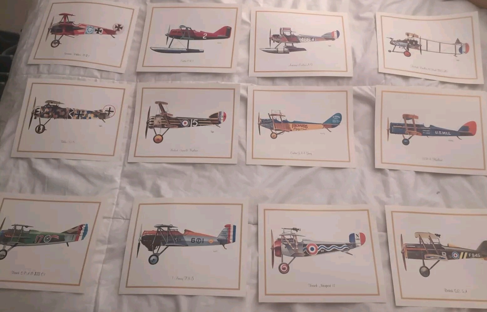 Richard “Dick” Locher Collectible vintage aviation art prints 12pcs ...
