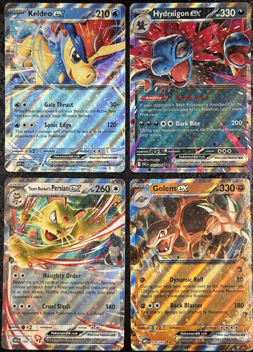 Pokémon Keldeo Ex - Hydreigon Ex - Golem Ex - Persian Ex Cards (Set of ...