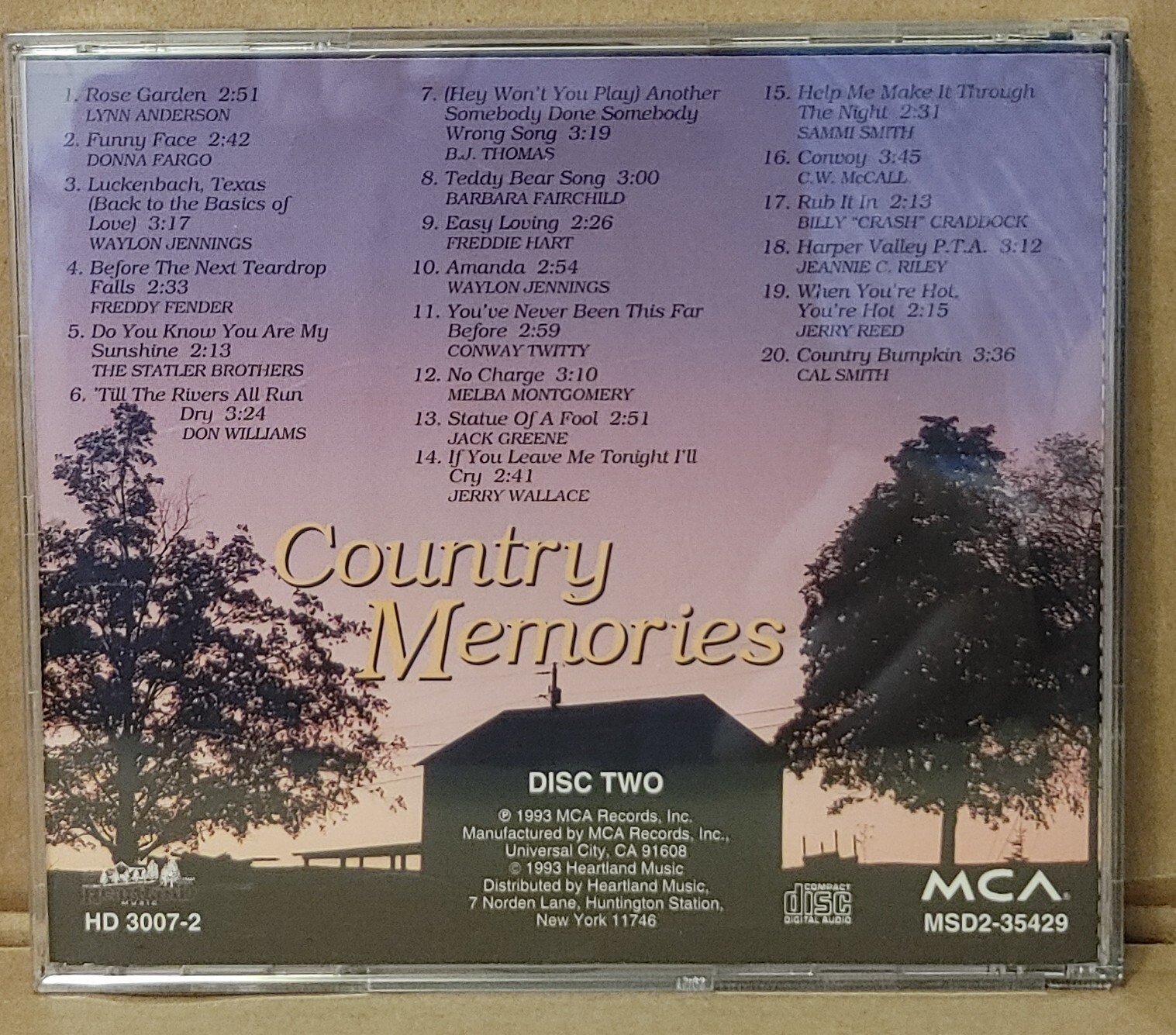 Country Memories CD - Disc 1 & 2 - 1993 | eBay