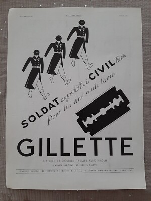 Publicité de presse ancienne Gillette - Old paper advertisement de 1940 ...