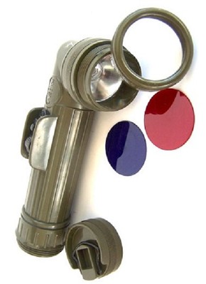 Fulton USGI OD Green Military Issue AngleHead Flashlight D-Cell ...