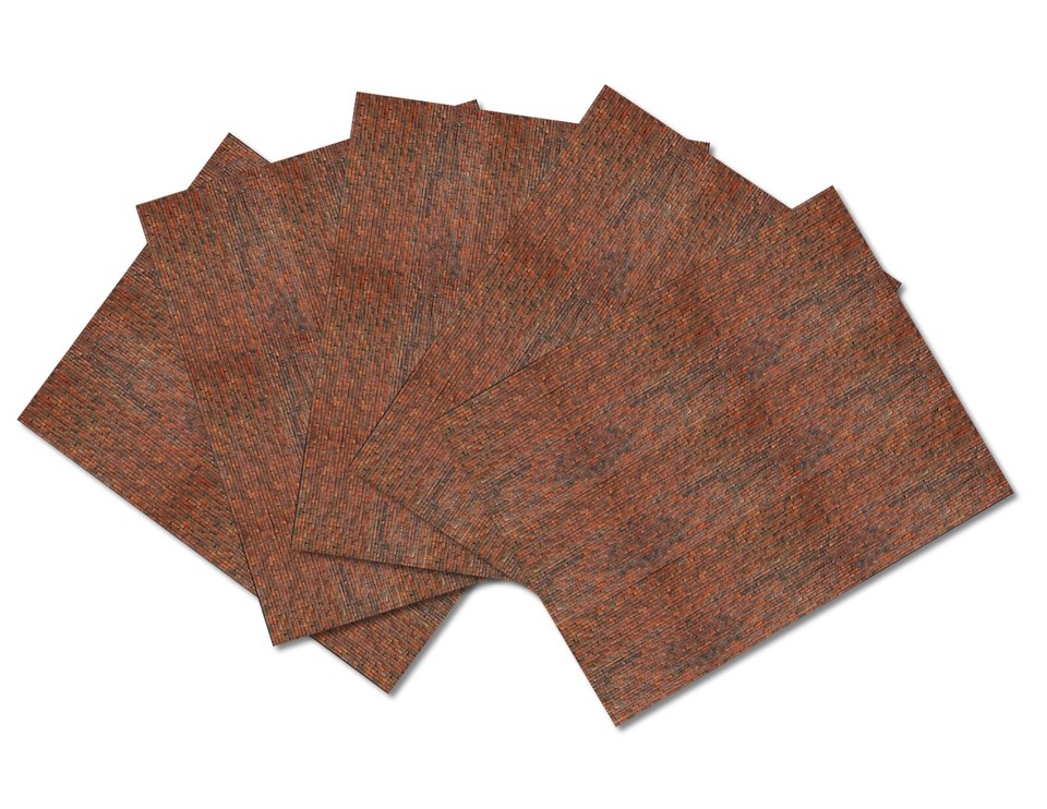 O Scale Brick Model Train Scenery Sheets –5 Seamless 8.5x11 Dark Calico ...