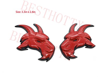 New Ram Head Emblem for TRX Ram 1500 Fender badge Hellcat Style Red ...