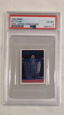 RIC FLAIR RC 1982 BBM SHA JAPAN WRESTLERS ROOKIE CARD PSA 6 Pop 4 Only ...