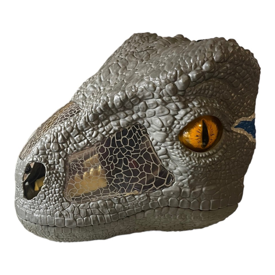 2017 Mattel Raptor Jurassic World Chomp N’ Roar Mask Velociraptor "Blue ...