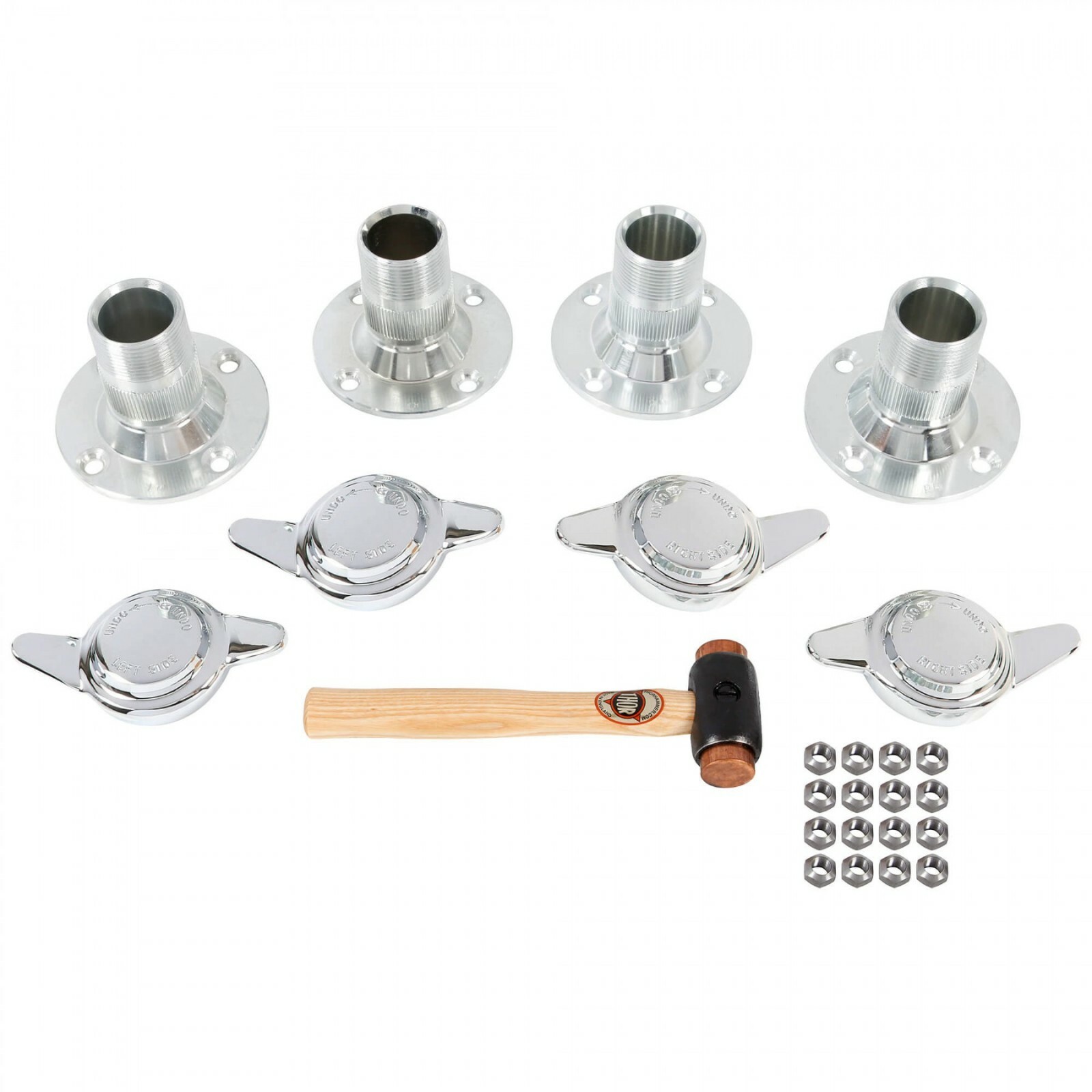 New Wire Wheel Conversion Hub Set W Earned Wheel Nuts Triumph TR4 TR4A ...