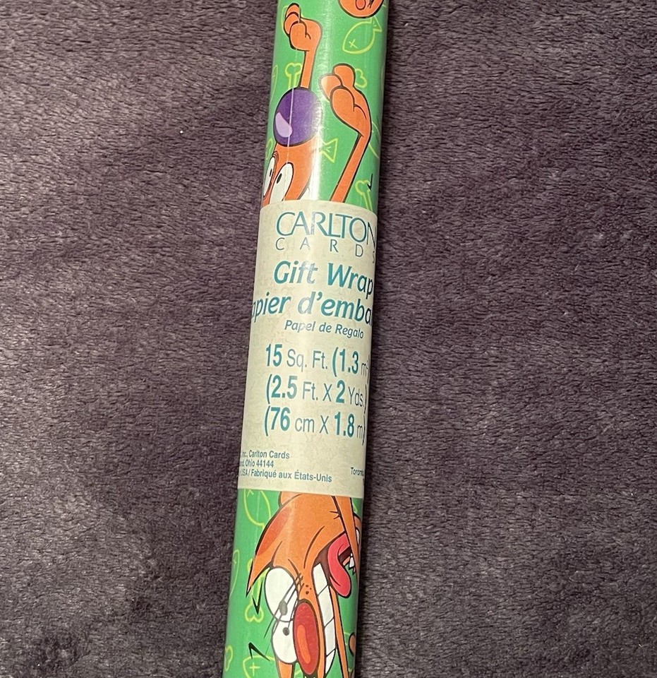 Catdog Wrapping Paper Carlton Cards Vintage 90s Cartoon Nickelodeon ...