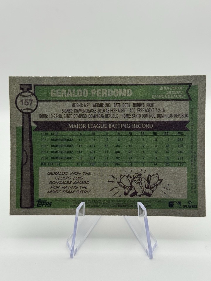 2025 Topps Heritage Green Border Geraldo Perdomo #157 - Arizona Dbacks ...