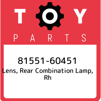 81551-60451 Toyota Lens, rear combination lamp, rh 8155160451, New ...