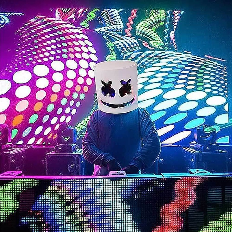 Marshmello DJ Helmet Mask - Electronic Music Party Cosplay Costume ...