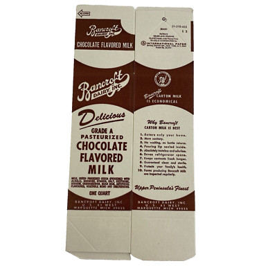 Vintage Bancroft Dairy Advertising Box Carton Marquette Michigan ...