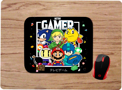 RETRO GAMER MOUSEPAD MOUSE PAD HOME OFFICE GIFT NON-SLIP NINTENDO SEGA ...