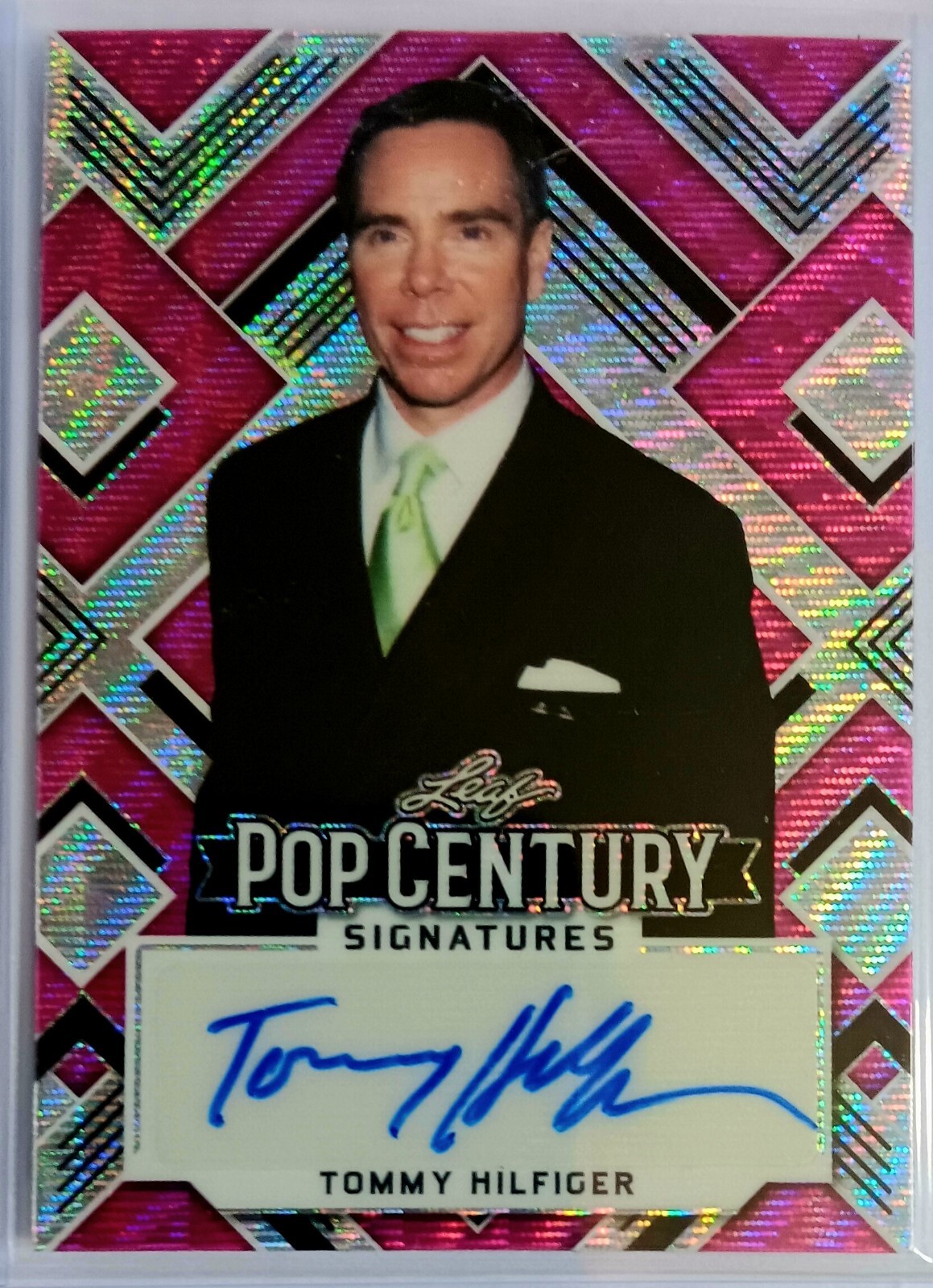 TOMMY HILFIGER Leaf Pop Century Signatures Pink Crystal Autograph Card ...