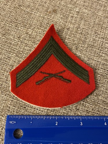 USMC Red Felt Lance Corporal Enlisted Rank Patch US Marine Corps ...