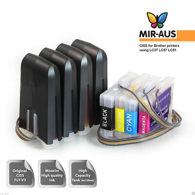 CISS for Brother printers using LC37 LC57 LC51 cartridges refill ink ...