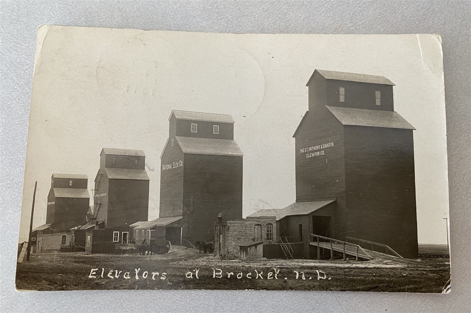 1911 Elevators at Brocket North Dakota Real Photo Postcard RPPC | eBay