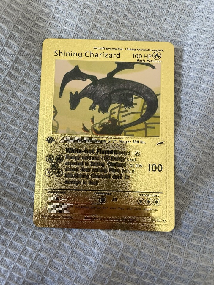 Shining Charizard 1st Edition Gold Pokemon Card 107/105 MINT | eBay