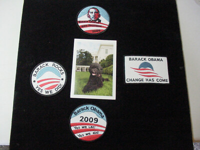 Lot of 5 President Obama 44th 2009 patch & Obama Family Dog Sunny ...