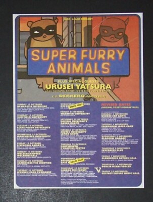 Super Furry Animals Radiator UK Tour 1997 Small Poster Type Concert Ad ...