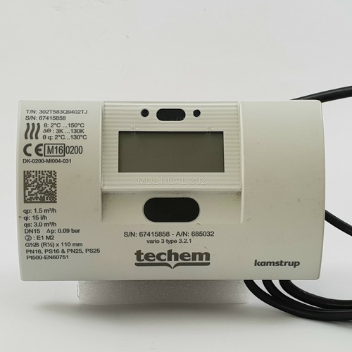 Ultraschall-Wärmezähler Kamstrup Multical 302 Techem vario 3 3.2.1 Qp 1 ...