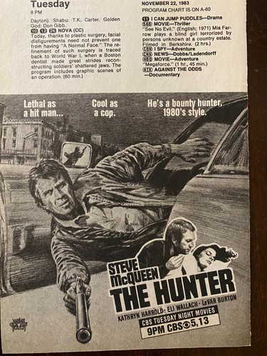 The Hunter, Steve McQueen, Vintage TV Guide Ad | eBay