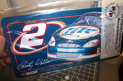 NASCAR Rusty Wallace car #2 metal License Plate still in plastic, RR ...
