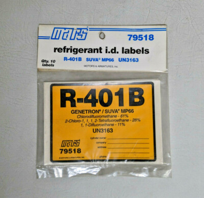 ~Discount HVAC~ MS-79518 - Mars - Refrigerant ID Label | eBay