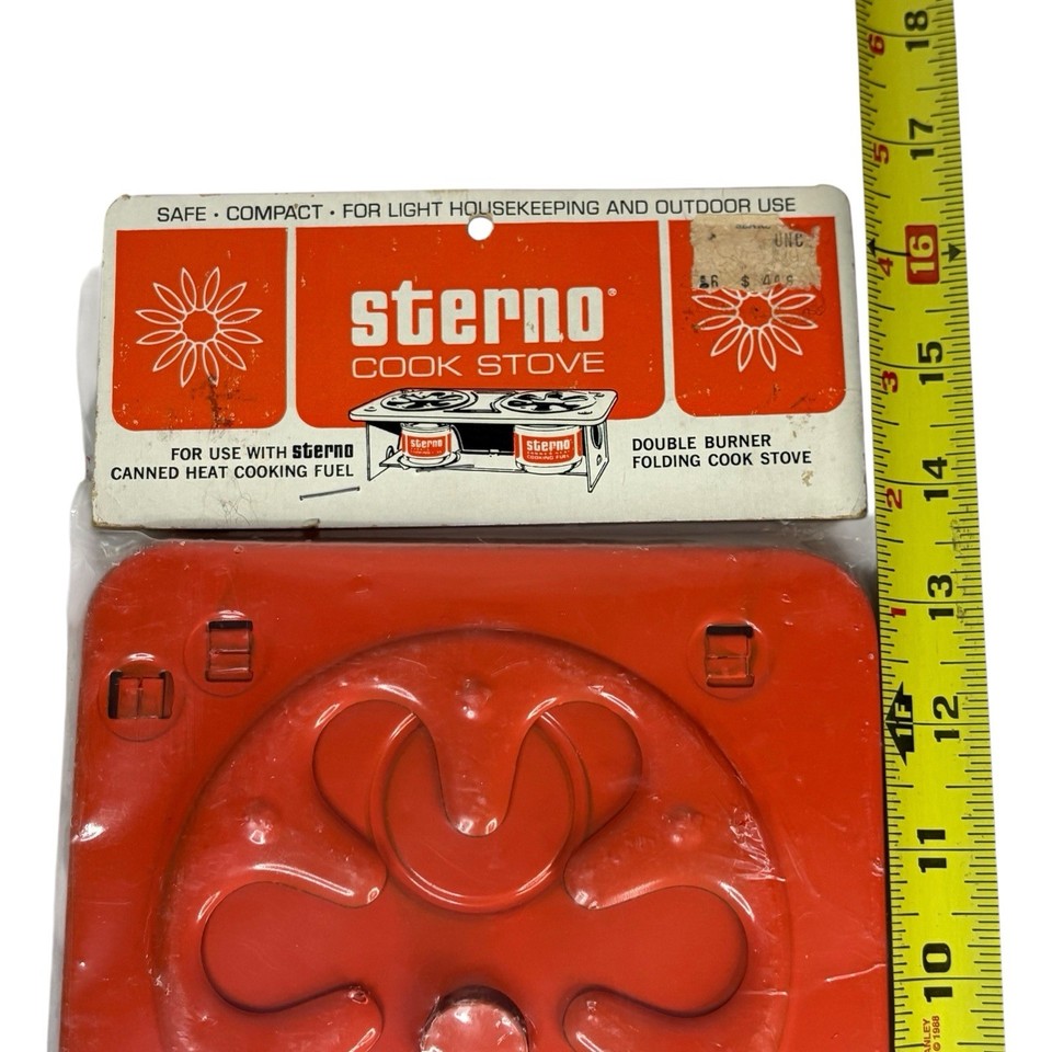 VTG Sterno Double Burner Folding Camping Cook Stove Orange NEW Old ...