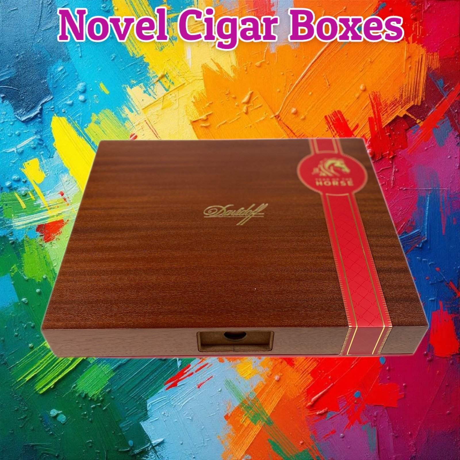 Davidoff Year of the Horse Empty Wooden Cigar Box 12.5x10.5x2 | eBay
