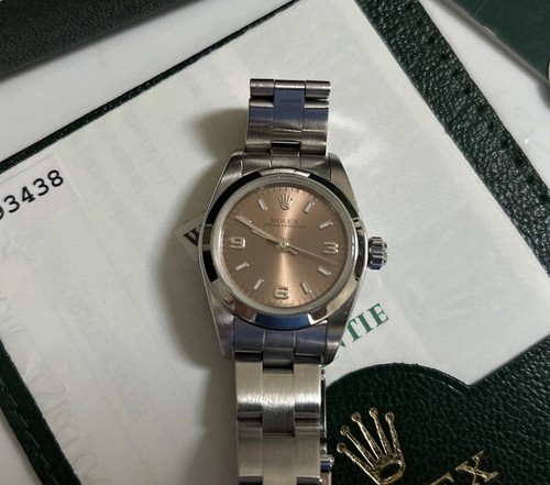 Rolex Ladies Watch Pink Dial Stainless Steel Oyster Perpetual 24mm ...