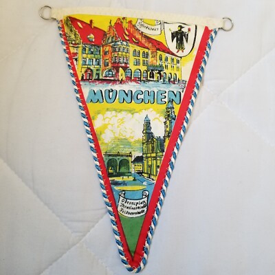Vintage Rare Munchen Germany Flag Pennant 9" | eBay