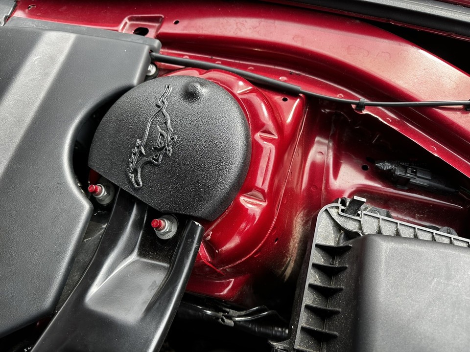 15-23 Mustang Custom Fitted Strut Tower Covers round covers with Pony ...