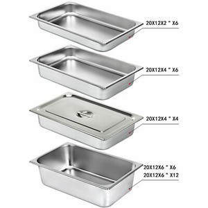2"4" 6" Deep Full Size Stainless Steel Steam Table Pans 1/1 Size Hotel ...
