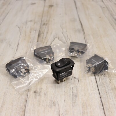 5 PC- Eaton General Purpose Rocker Switch, On-OFF, DPST, 16A/125VAC ...
