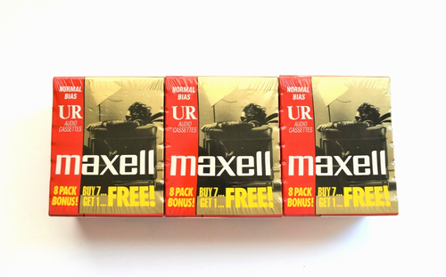 Lot Of 3 Maxwell UR-60 Blank Audio Cassette Tapes Super Size 8 Pack 24 ...