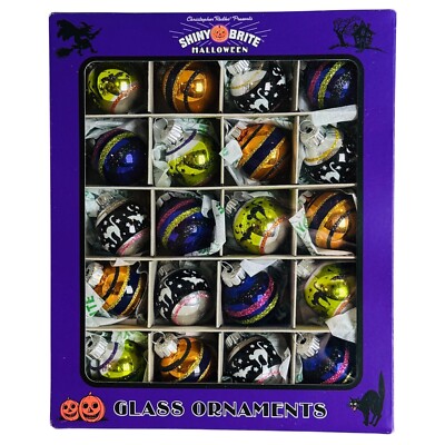 Christopher Radko Shiny Brite Halloween 20 Mini Bulbs Tree Ornaments ...