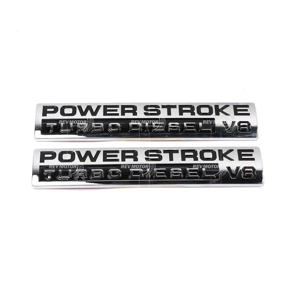 2pc For 05-10 POWER STROKE Turbo DIESEL V8 Door Fender Emblem Badge ...