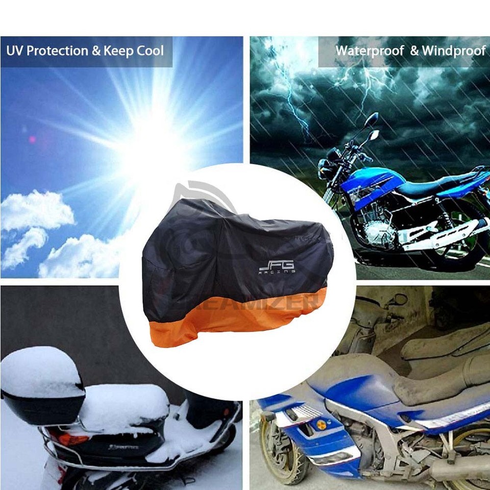 Motorcycle Cover Waterproof Heavy Duty For Winter Outside Storage XL ...