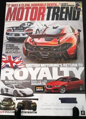 Motor Trend Magazine May 2015 British Motoring McLaren v Porsche ...