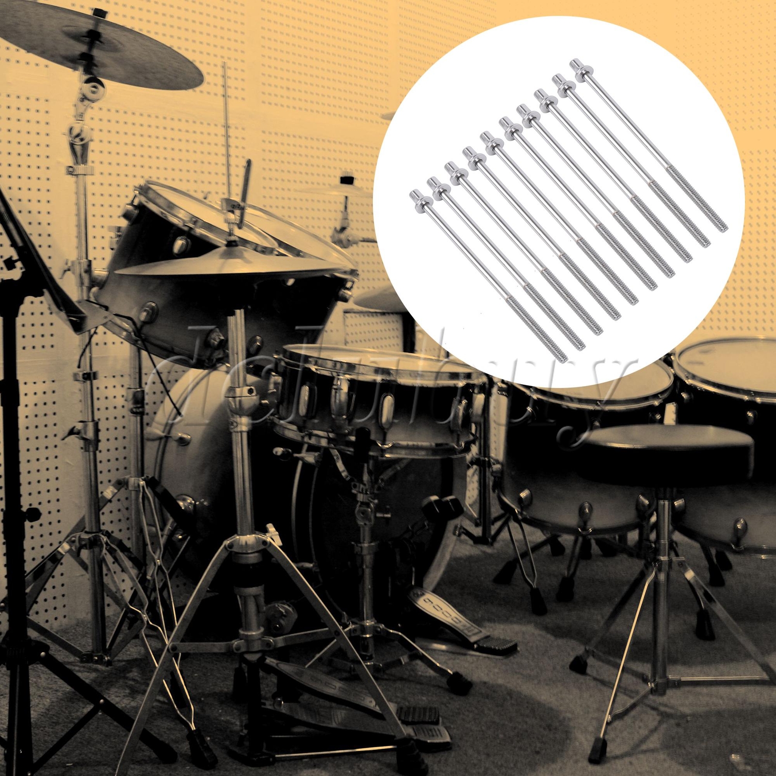 10 x Drum Tension Rods Iron 1/5" Thread 120mm for Percussion with ...