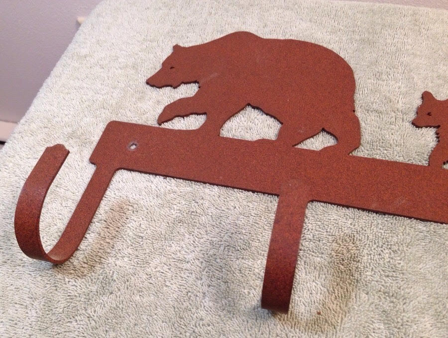 Rustic 3 Bears 4 Coat Hook Rack Hunter Hunting Grizzly Woods Forest ...