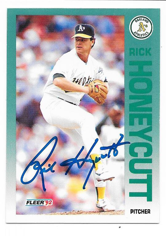 RICK HONEYCUTT 1992 FLEER AUTOGRAPHED SIGNED # 259 OAKLAND A'S | eBay