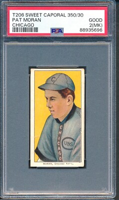 T206 Sweet Caporal 350 30: PAT MORAN Chicago Cubs "P" Back Stamp ~ PSA ...
