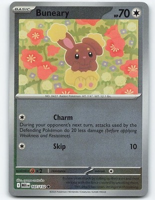 Buneary #107/132 Reverse Holo Pokemon Card ME01: Mega Evolution | eBay
