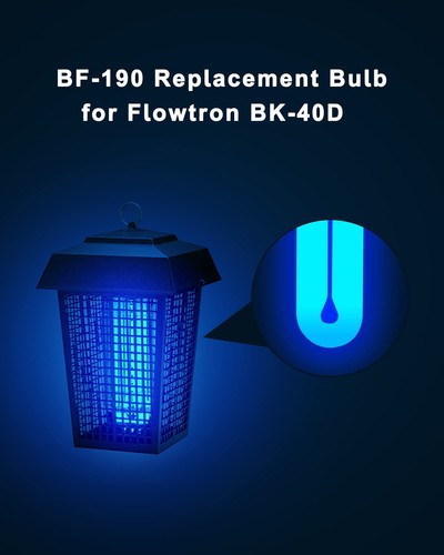 BF190 Bulb with Flowtron BK-40D Bug Zapper, 10 Inch FUL32T8/BL U Type ...